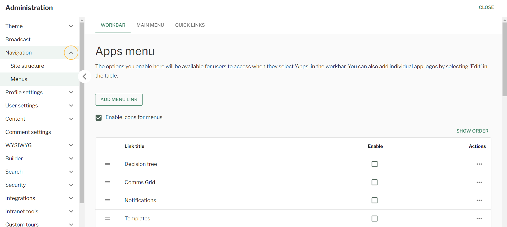 Navigation - Invotra Developer